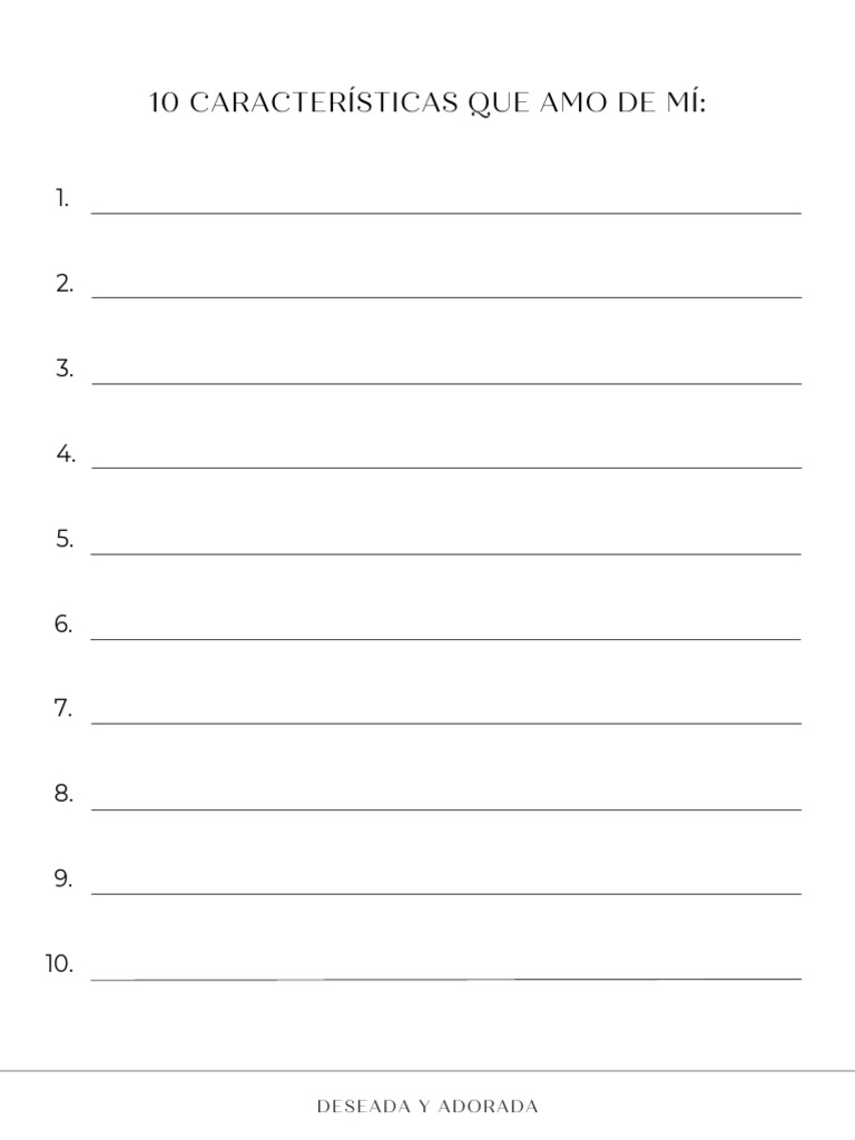 10 Cosas Que Amo de M - Imprimible | PDF
