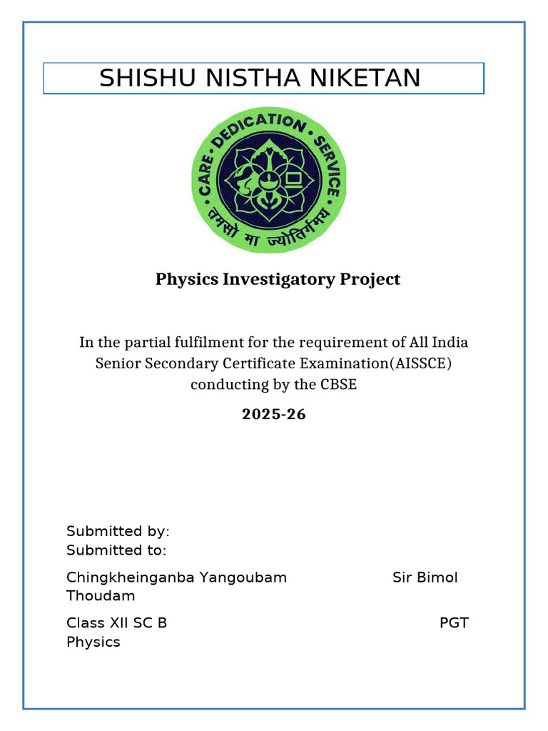 Physics-Investigatory To Find The Refractive Indices of (A) Water (B) Oil (Transparent) Using A ...