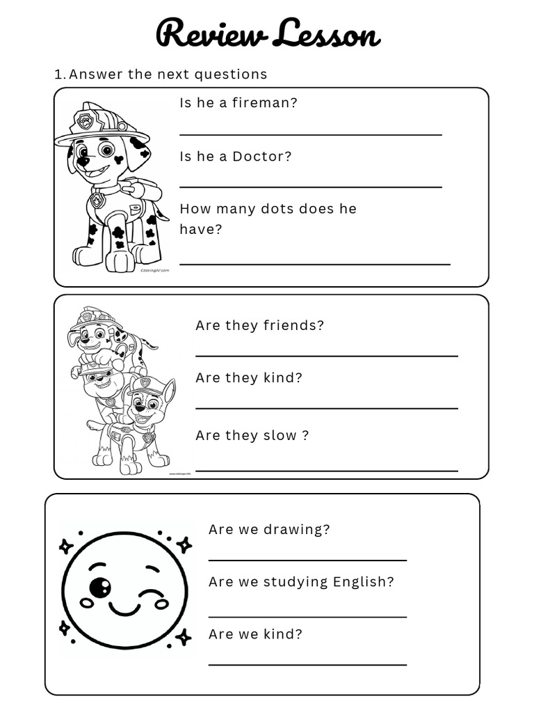 Review Lesson Paw Patrol | PDF