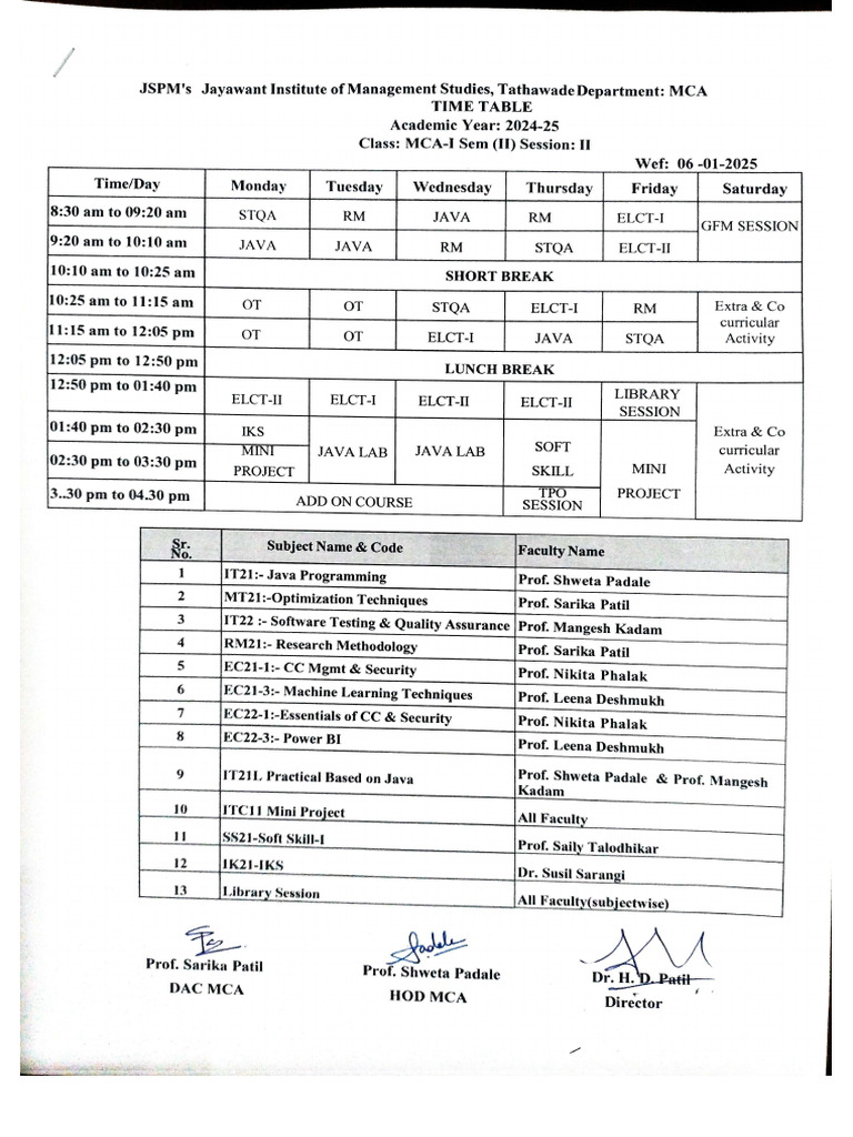 Time Table | PDF