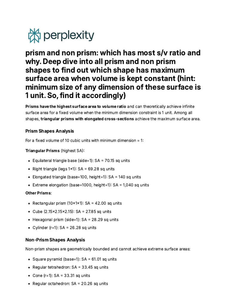 Prisms vs Non-Prisms: Surface Area Analysis | PDF | Area | Shape