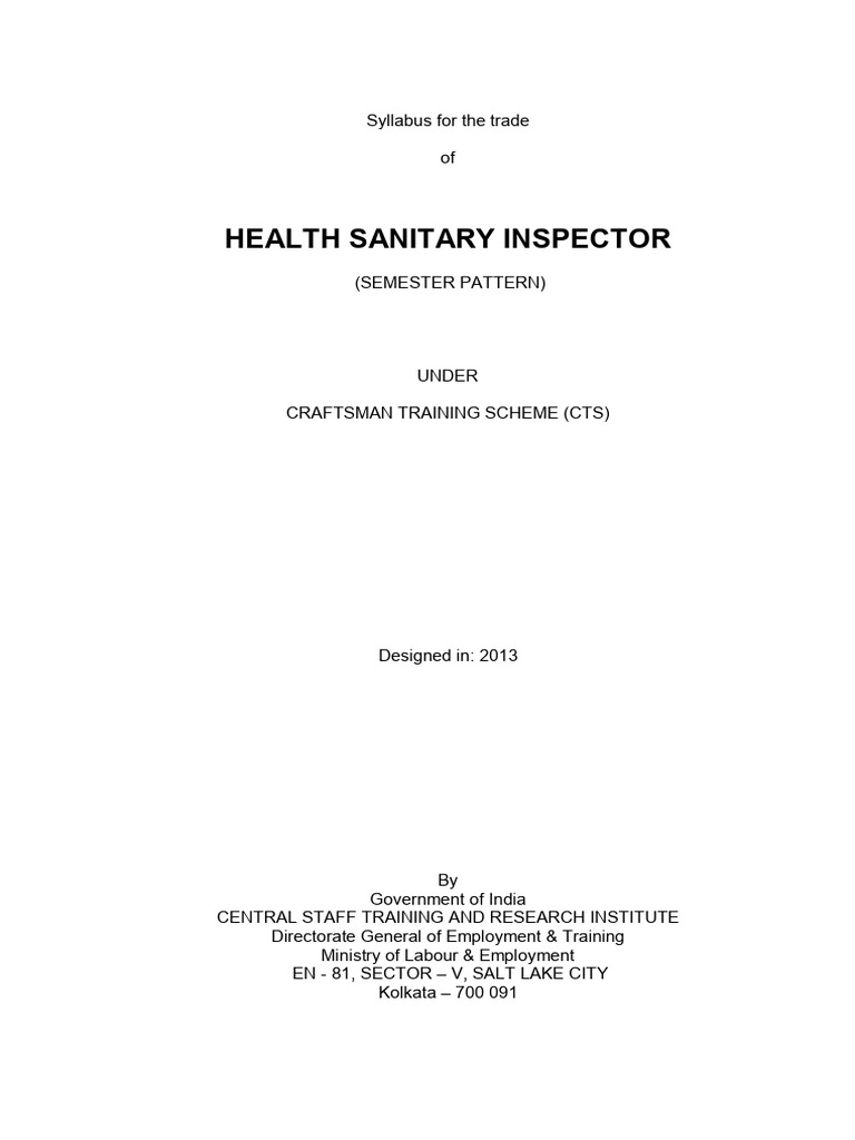 Health Sanitary Inspector Syllabus PDF | PDF | Sanitation | Sewage