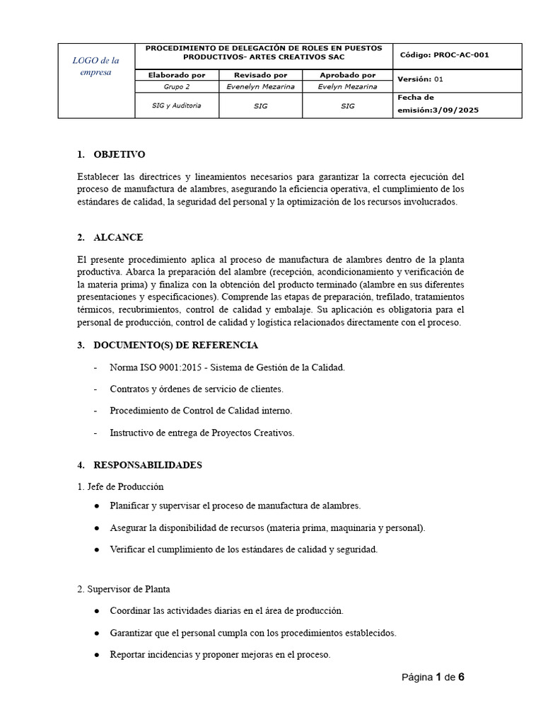 Formato de Procedimiento SIG | PDF | Calidad (comercial) | Auditoría