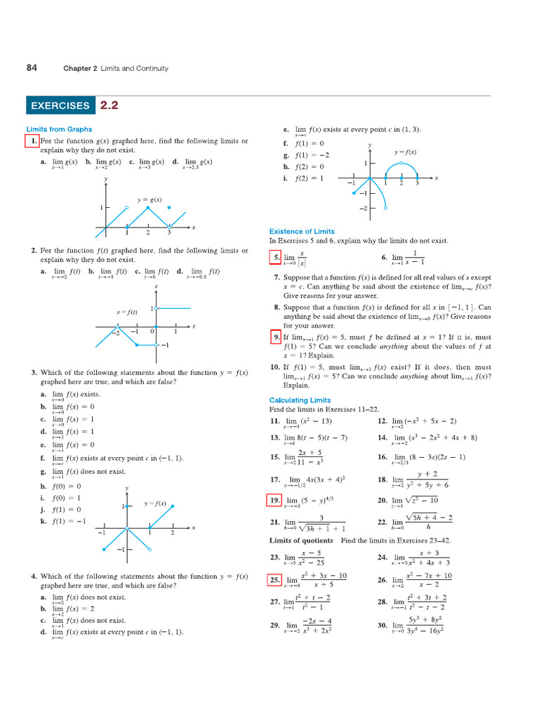 Calculus Exercise 2 PDF | PDF
