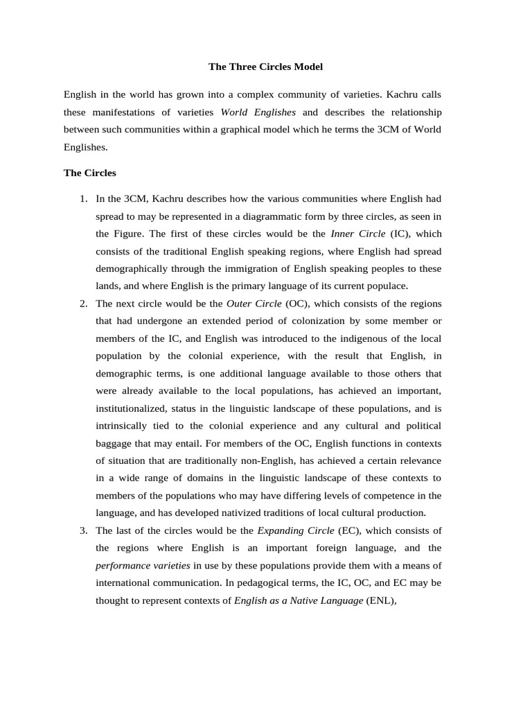 Understanding Kachru's Three Circles Model | PDF | English As A Second ...