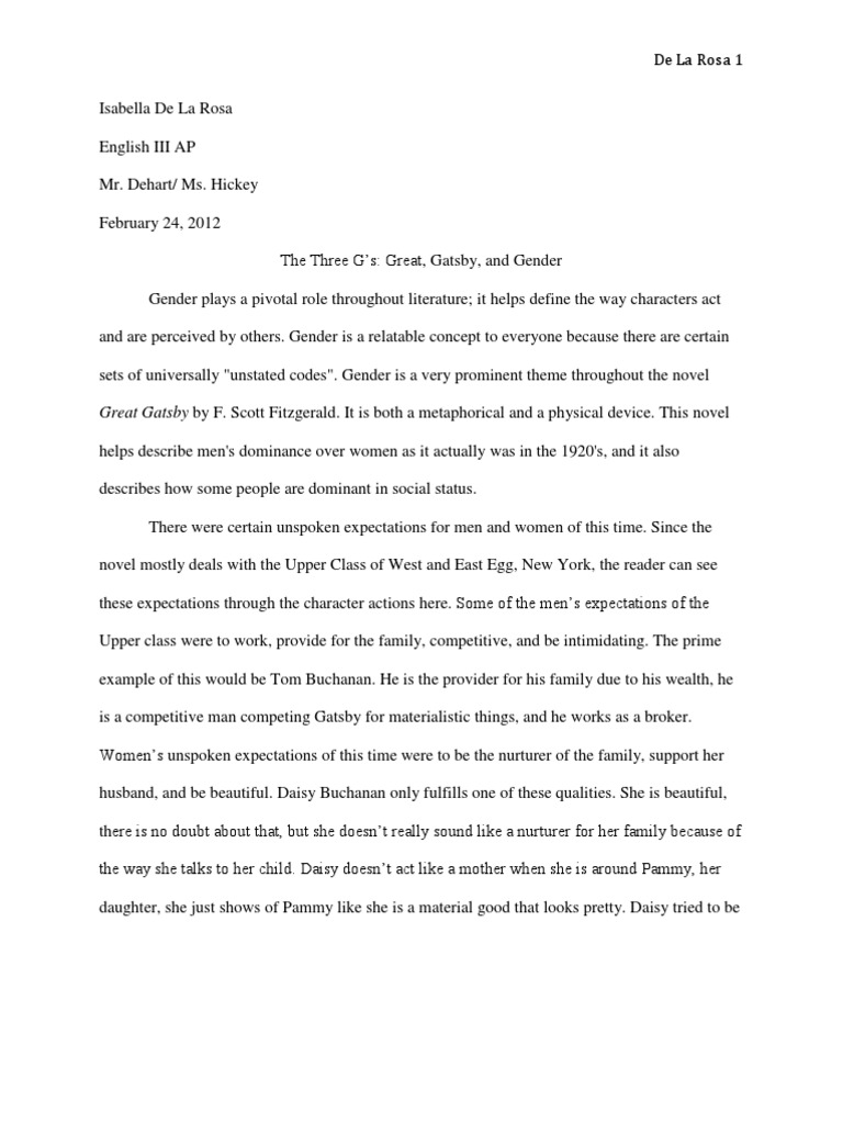 Great Gatsby Gender | PDF | The Great Gatsby