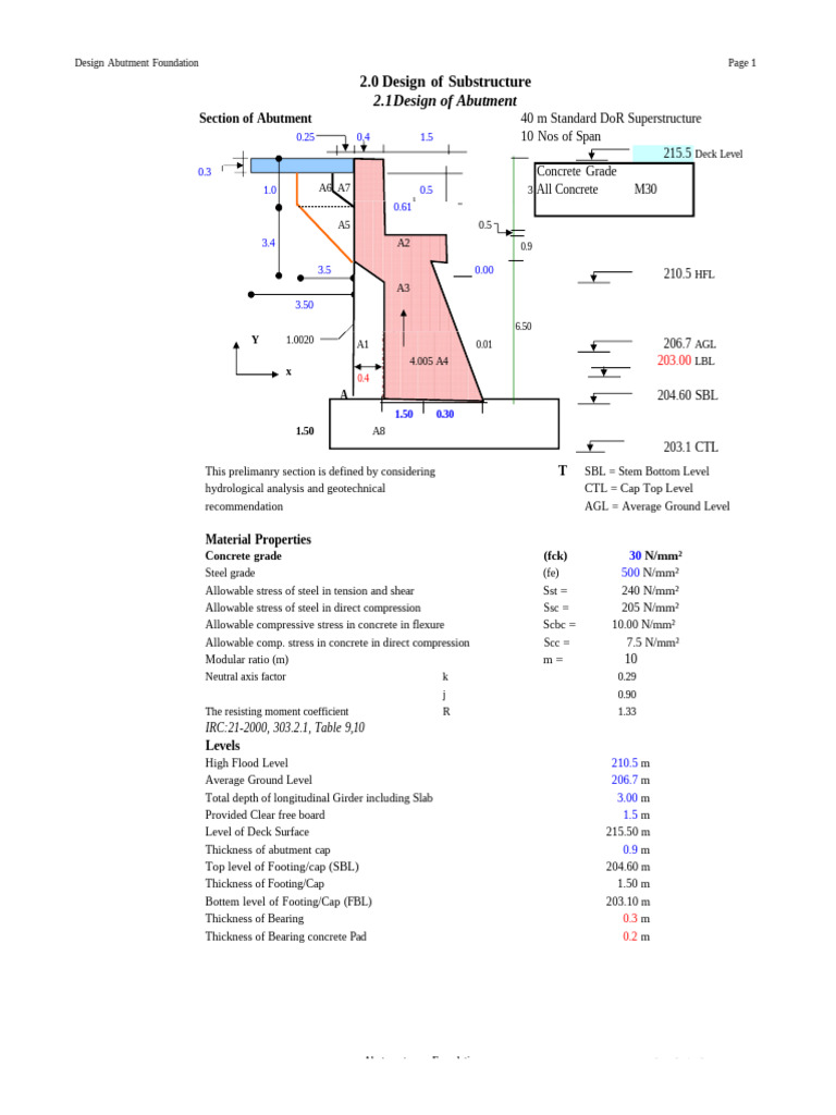 Bridge Abutment Pier Design As Per Irc | PDF | Force | Friction