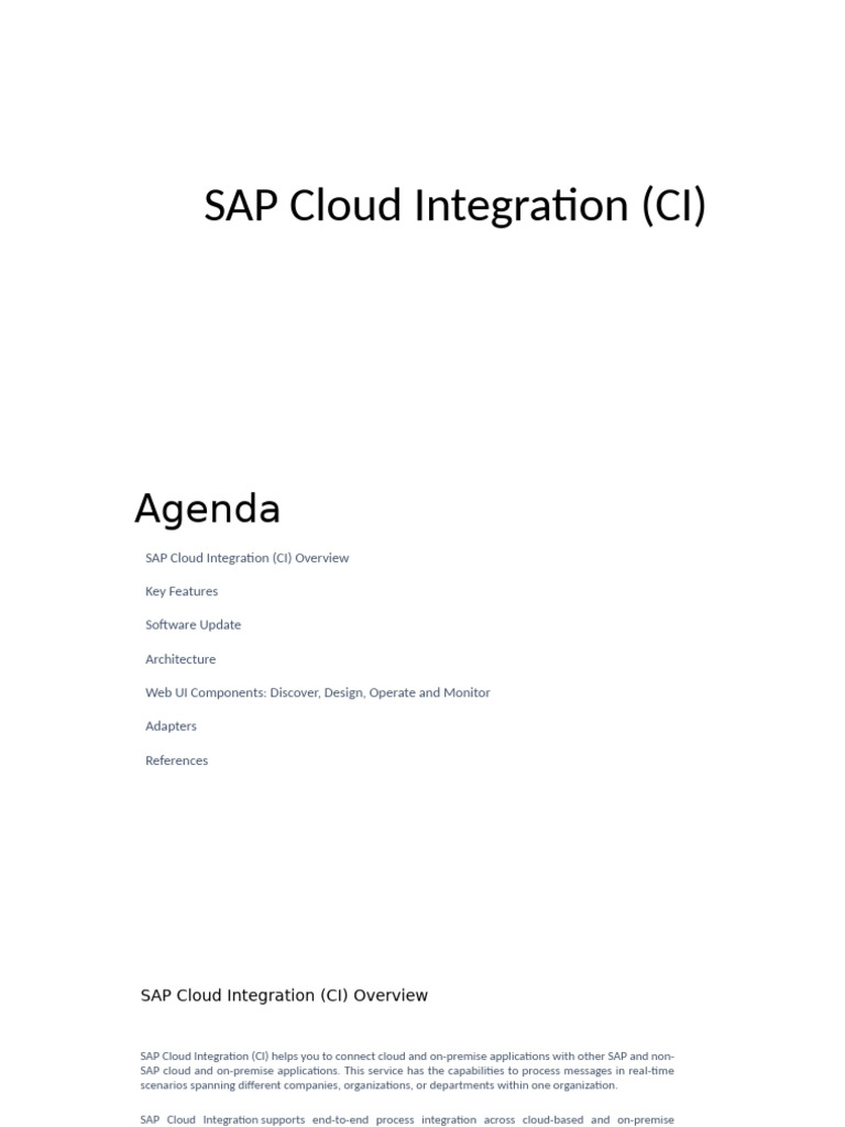 1.2 SAP Cloud Integration (CI) Overview | PDF | Cloud Computing ...