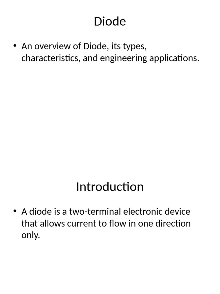 Diode Types and Applications Overview | PDF