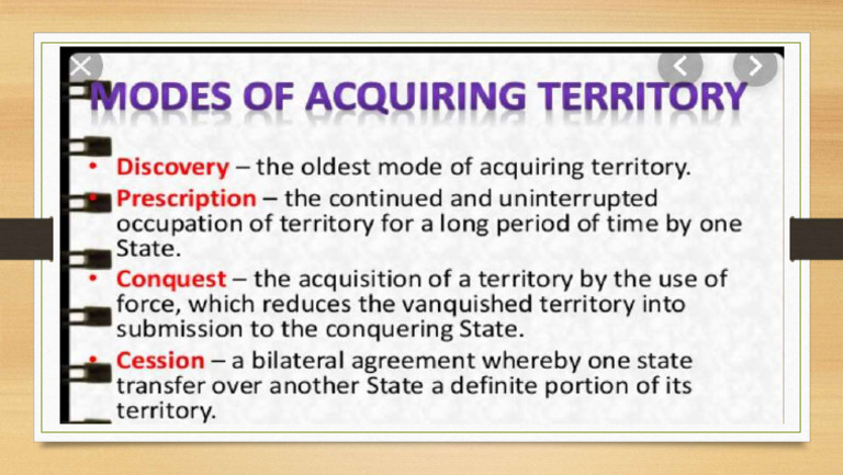 Modes of Acquiring A Territory | PDF