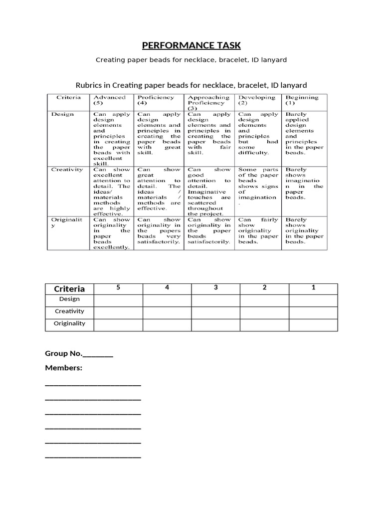 Activity Sheet-Paper Beads | PDF