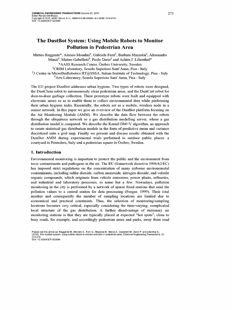 The DustBot System Using Mobile Robots t | PDF | Computational Fluid ...