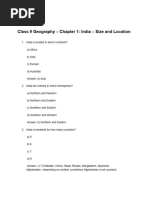 India: Geography Worksheet for Class VI | PDF | Earth Sciences ...