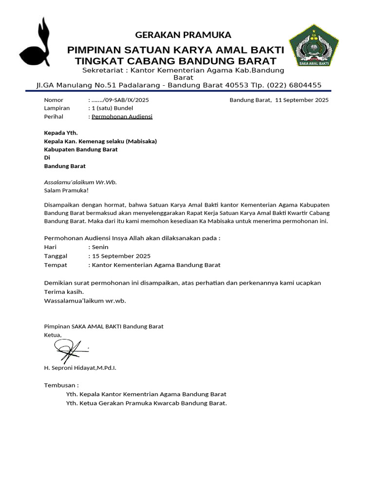 Surat Permohonan Audiensi | PDF