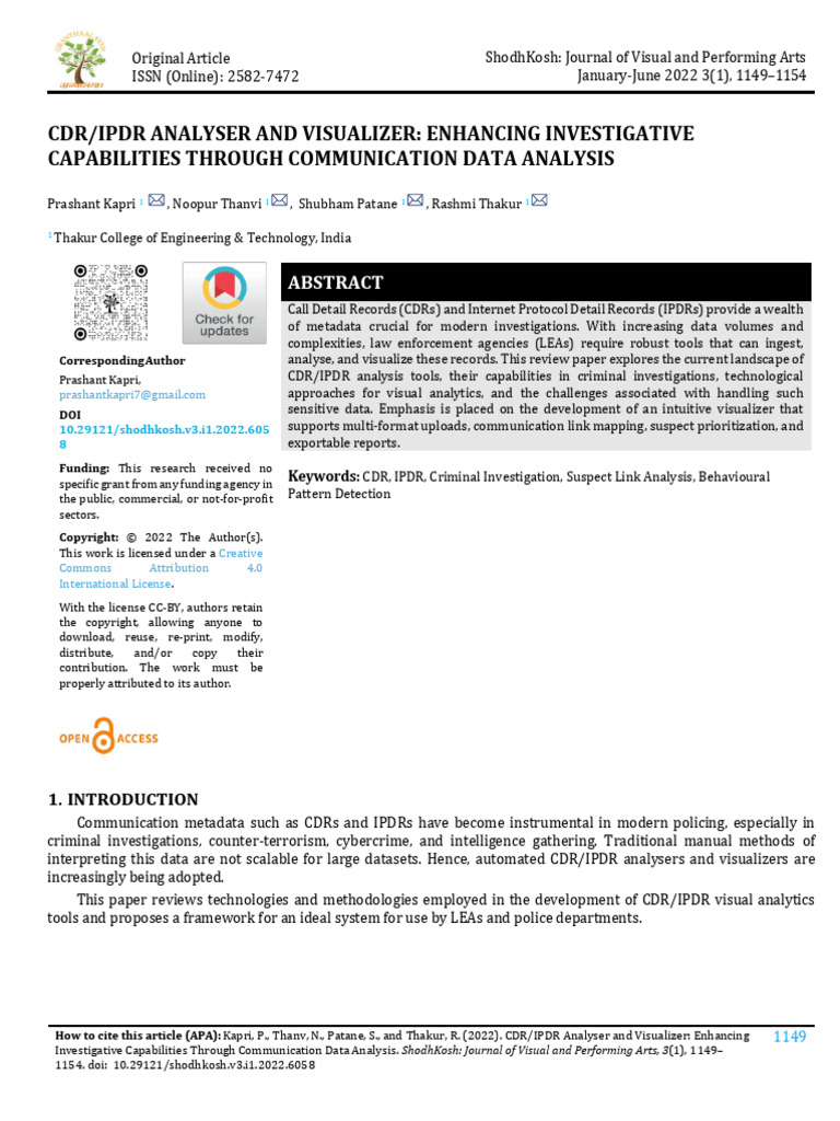 CDR/IPDR Analysis Tools for Investigations | PDF | Analysis | Data