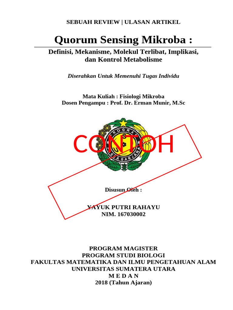Quorum Sensing Mikroba: Tinjauan Lengkap | PDF