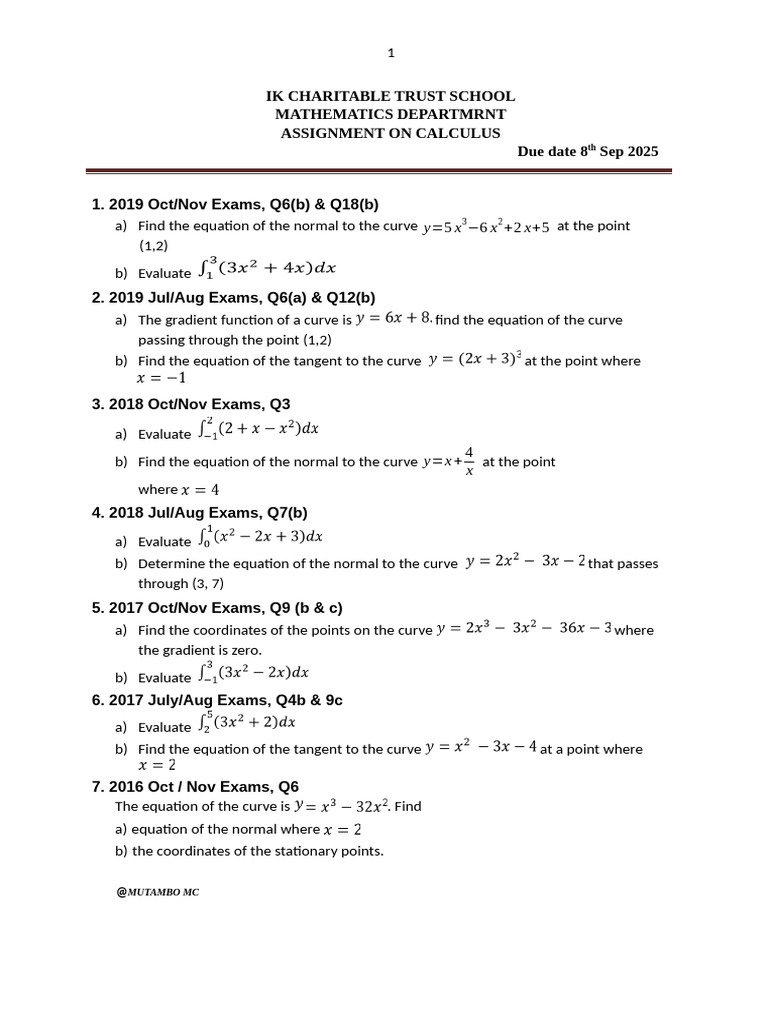 Calculus Paper2 | PDF