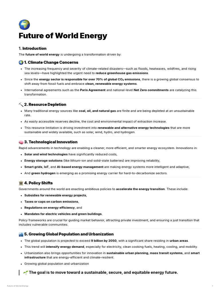 Future Energy Trends and Innovations | PDF | Renewable Energy | Energy ...