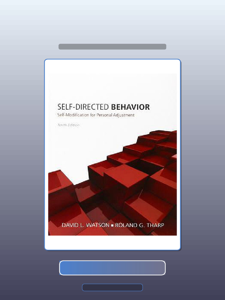 SelfDirected Behavior SelfModification For Personal Adjustment 10th ...