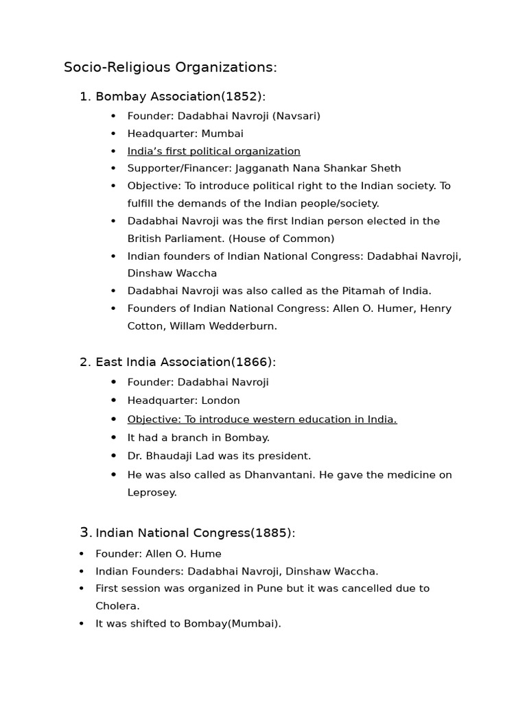 Key Socio-Religious Organizations in India | PDF | Indian Religions