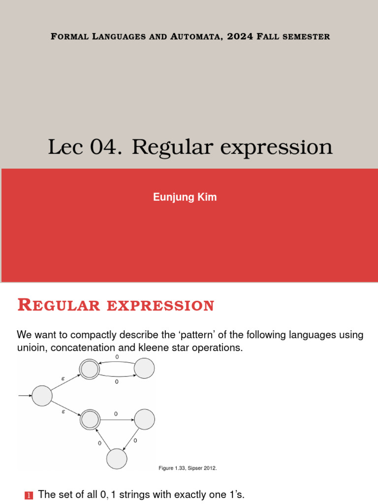 Lec04_RegularExpressions | PDF | Regular Expression | Automata Theory