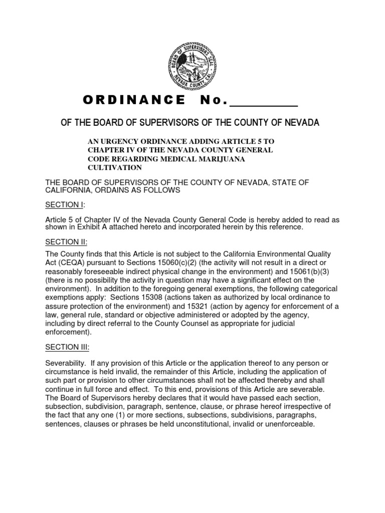 Marijuana Cultivation Ordinance (Urgency 5-8-12) BOS Rev | PDF ...