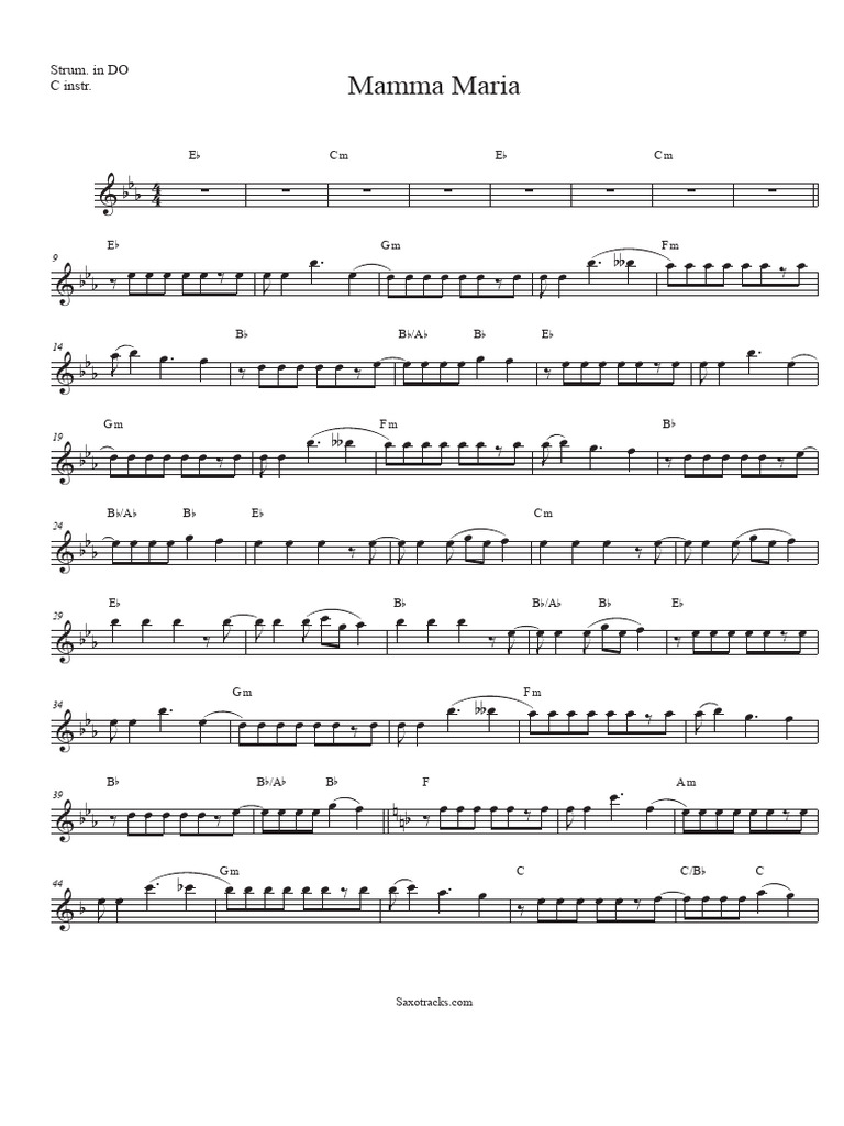 Mamma Maria - DO - Score | PDF