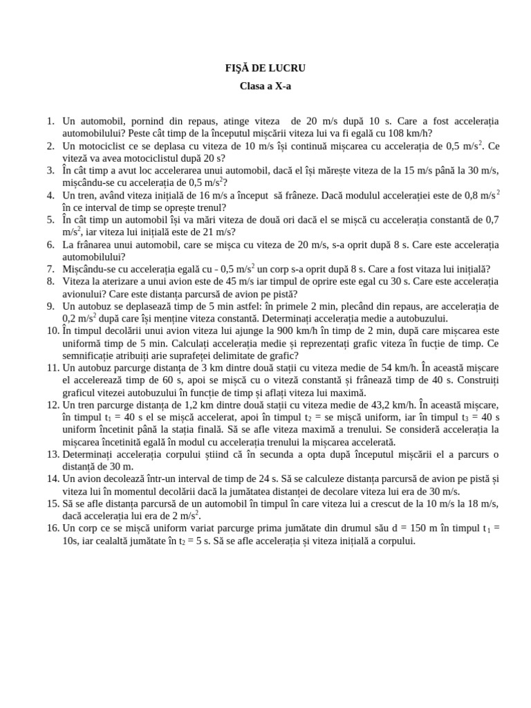 Acceleratie Cl. Ix | PDF