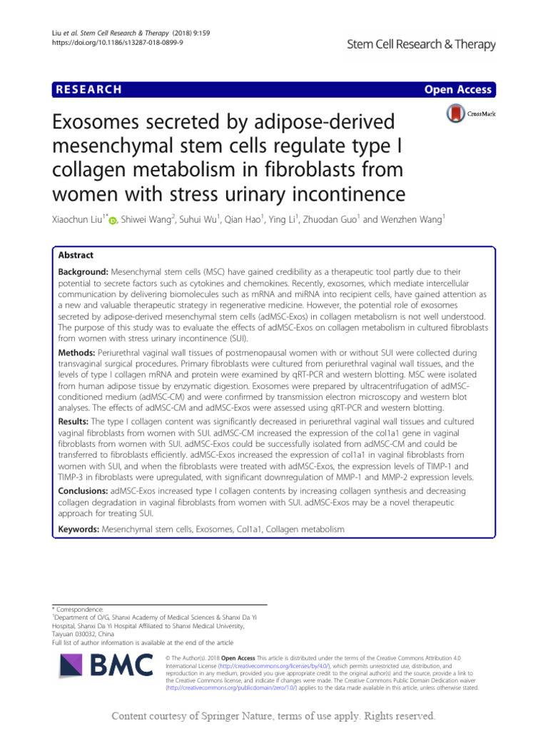 Exosomes Secreted by Adipose-Derived Mesenchymal S | PDF | Stem Cell ...