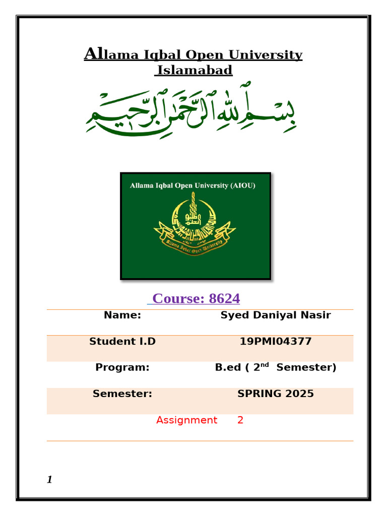 8624-2 - Syed Daniyal Nasir | PDF | Educational Assessment | Teachers