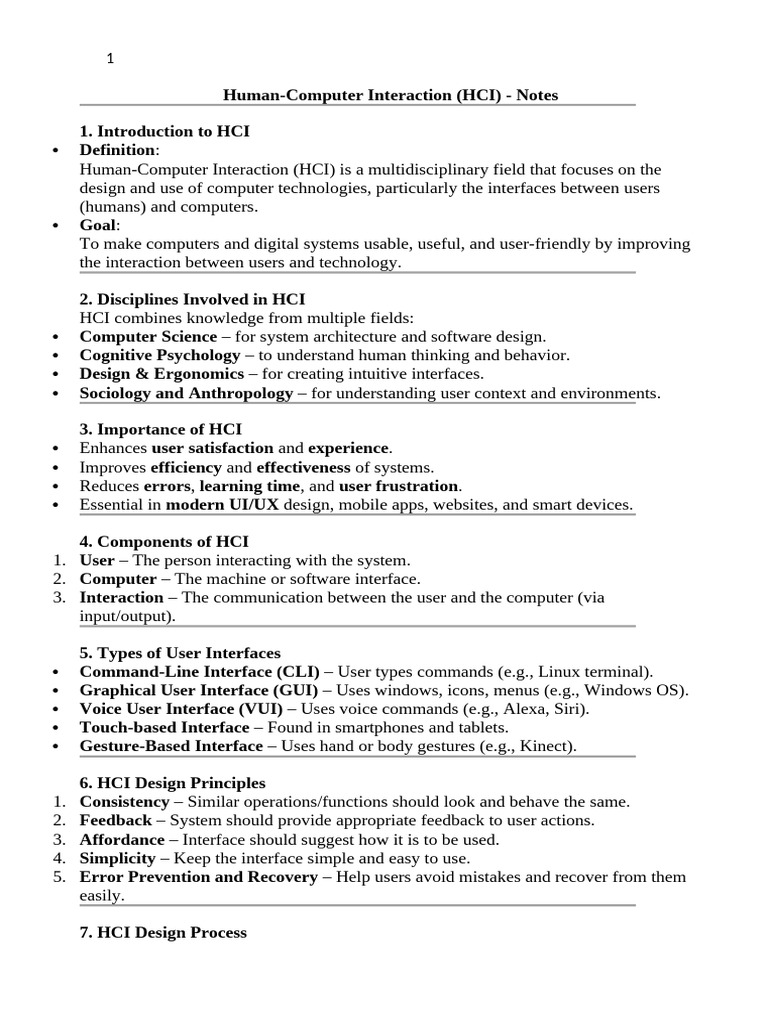 Hci Unit 1 | PDF | Human–Computer Interaction | Usability