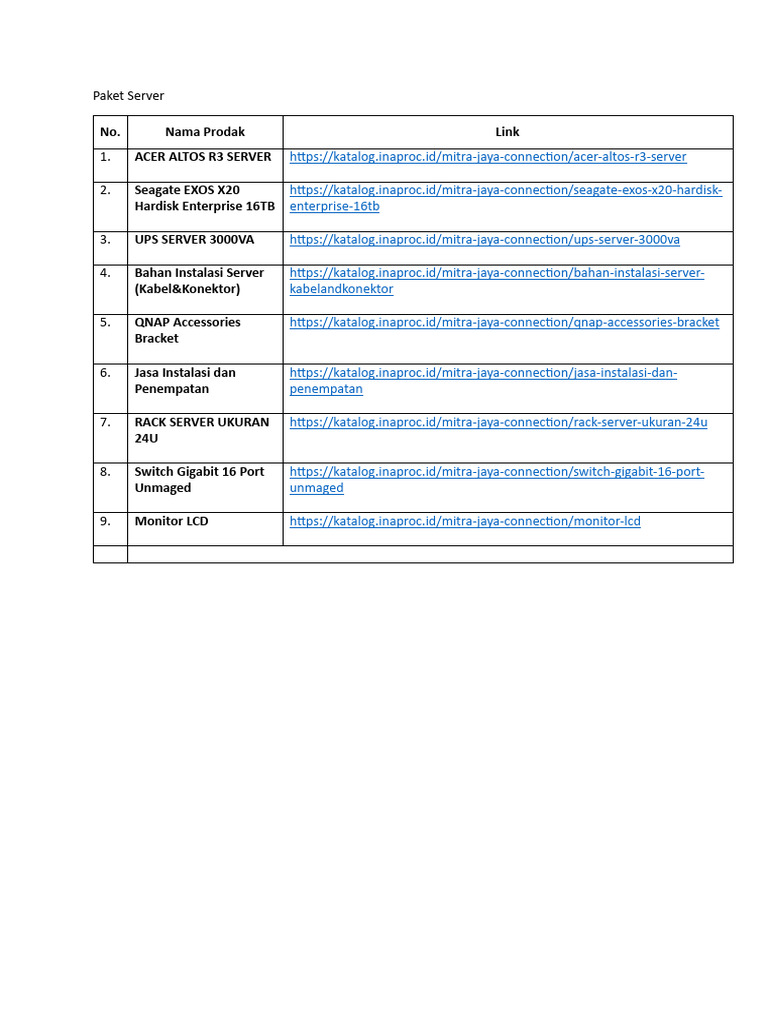 Paket Server Link | PDF