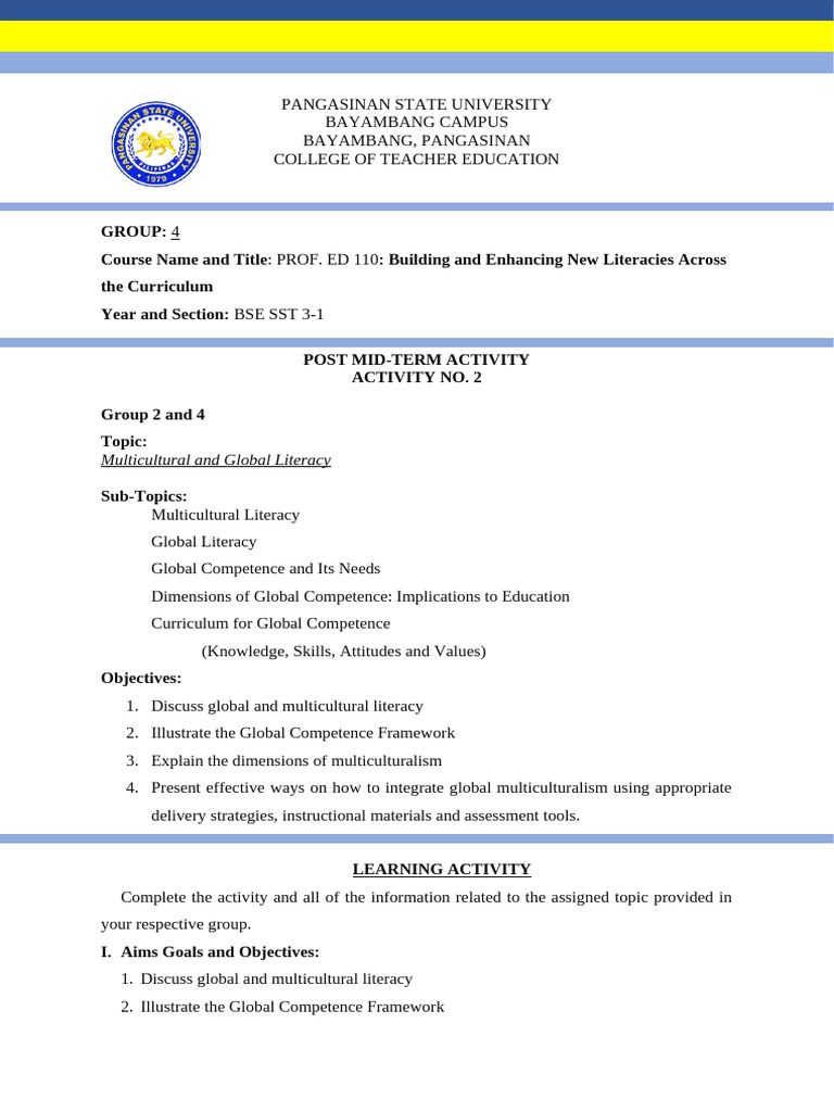 Multicultural and Global Literacy Guide | PDF | Educational Assessment ...