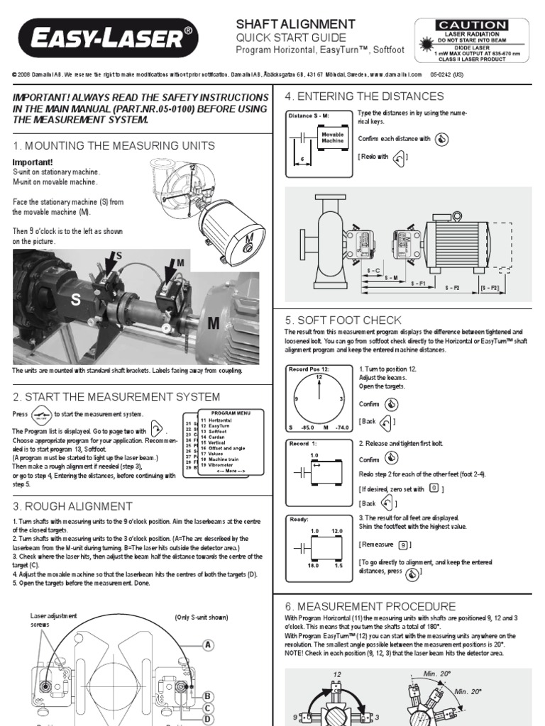 Easy-Laser Shaft Alignment - Quick Start Guide | PDF | Clock ...