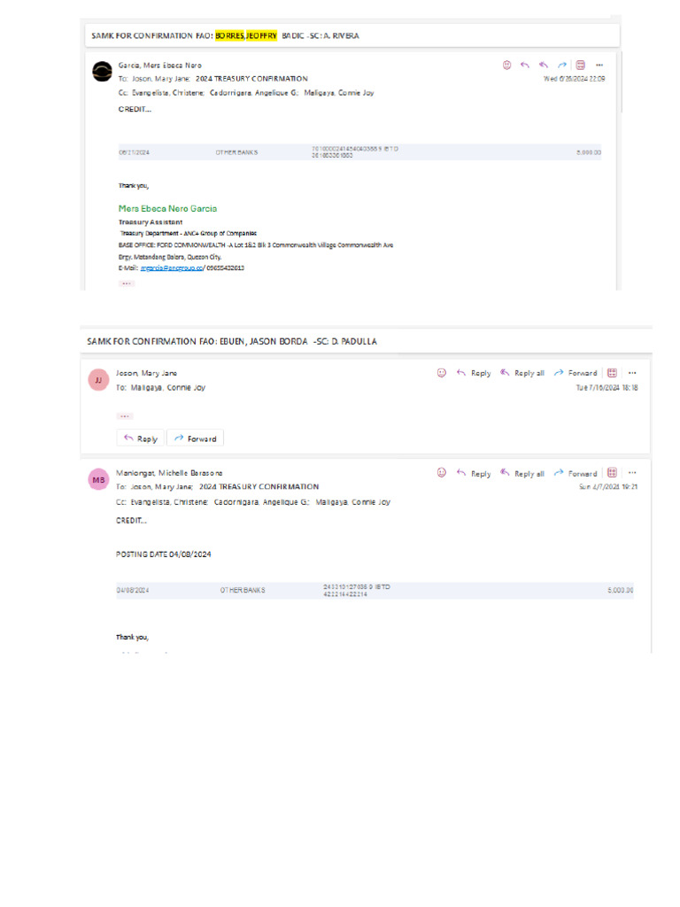 Bank To Bank Confirmation | PDF