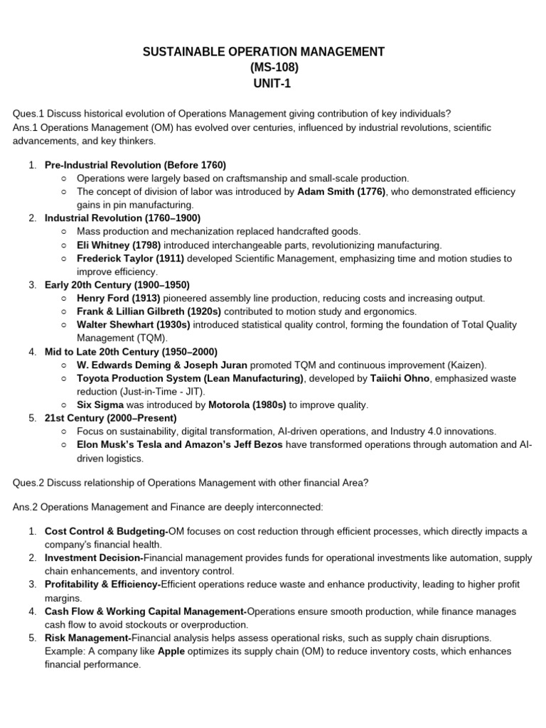 Evolution of Sustainable Operations Management | PDF | Operations ...