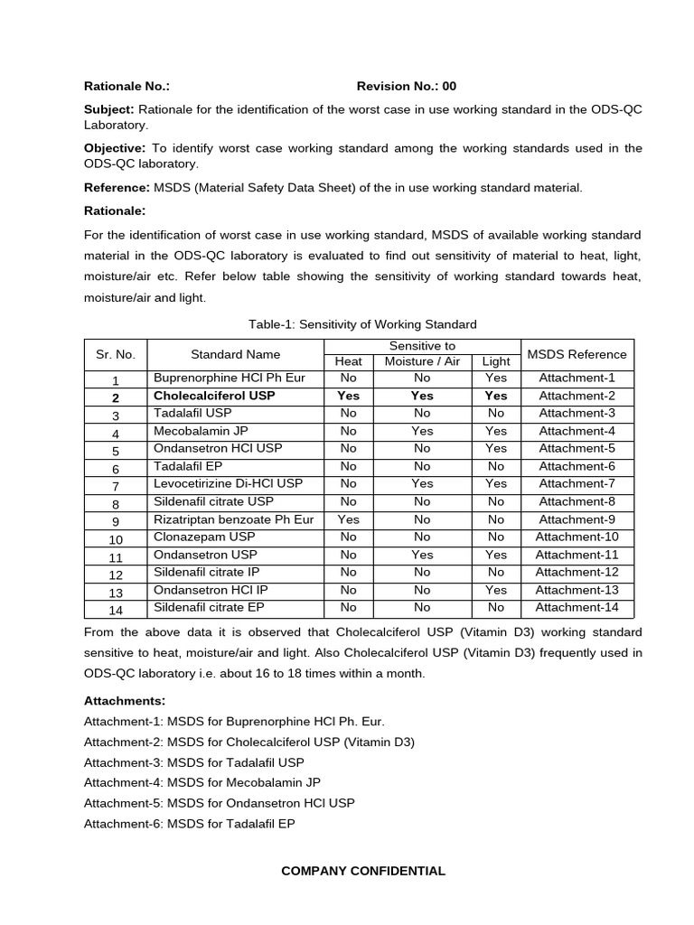 Worst Case Working Standard Analysis | PDF