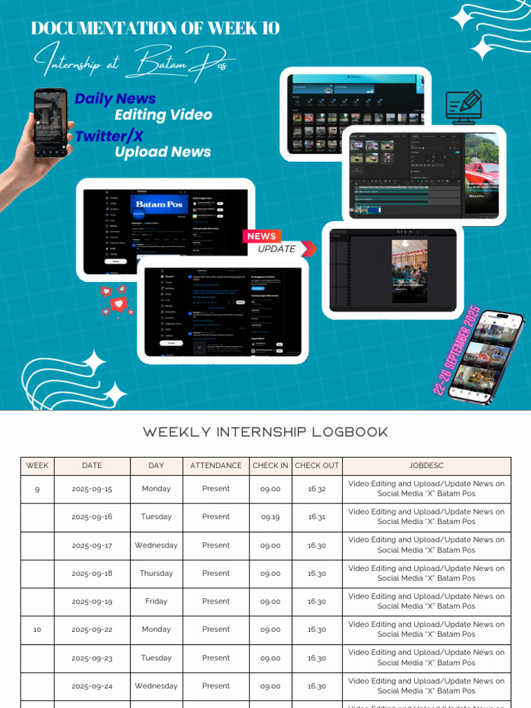 Weekly Internship Log: Video Editing | PDF