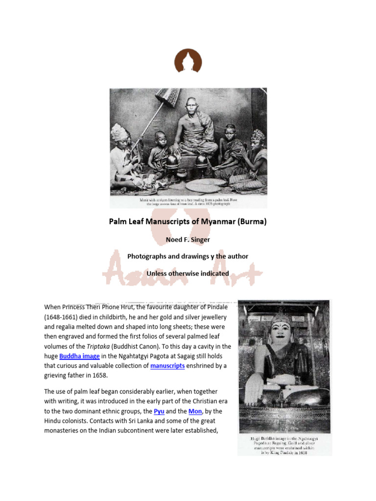 Myanmar's Palm Leaf Manuscripts History | PDF