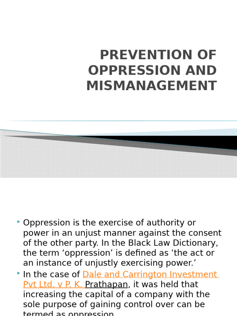 Preventing Oppression in Companies | PDF | Appeal | Tribunal