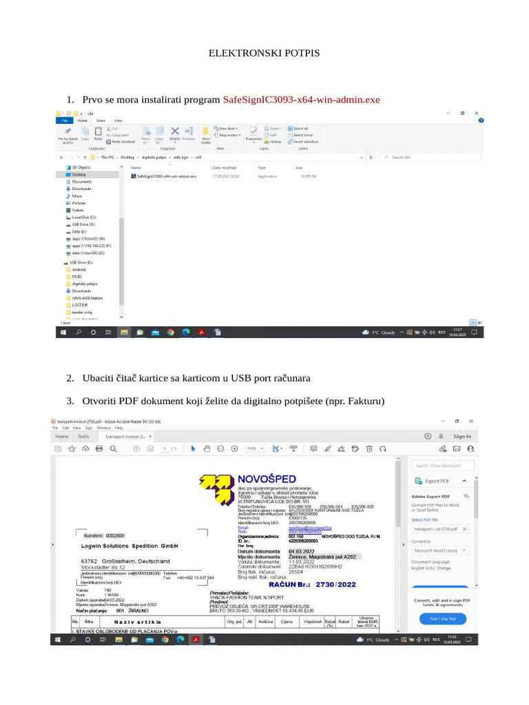 Digitalni Potpis Uputstvo | PDF