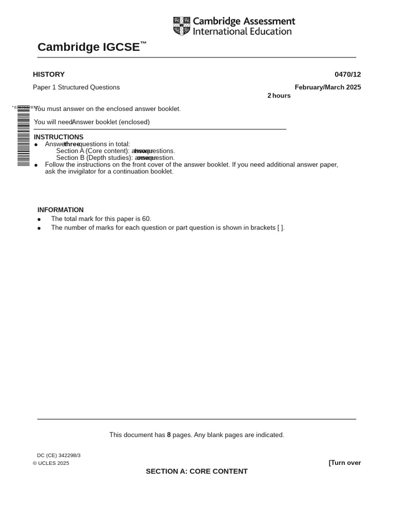 Cambridge IGCSE History Paper 1 Guide | PDF | Nazi Germany | Nazi Party