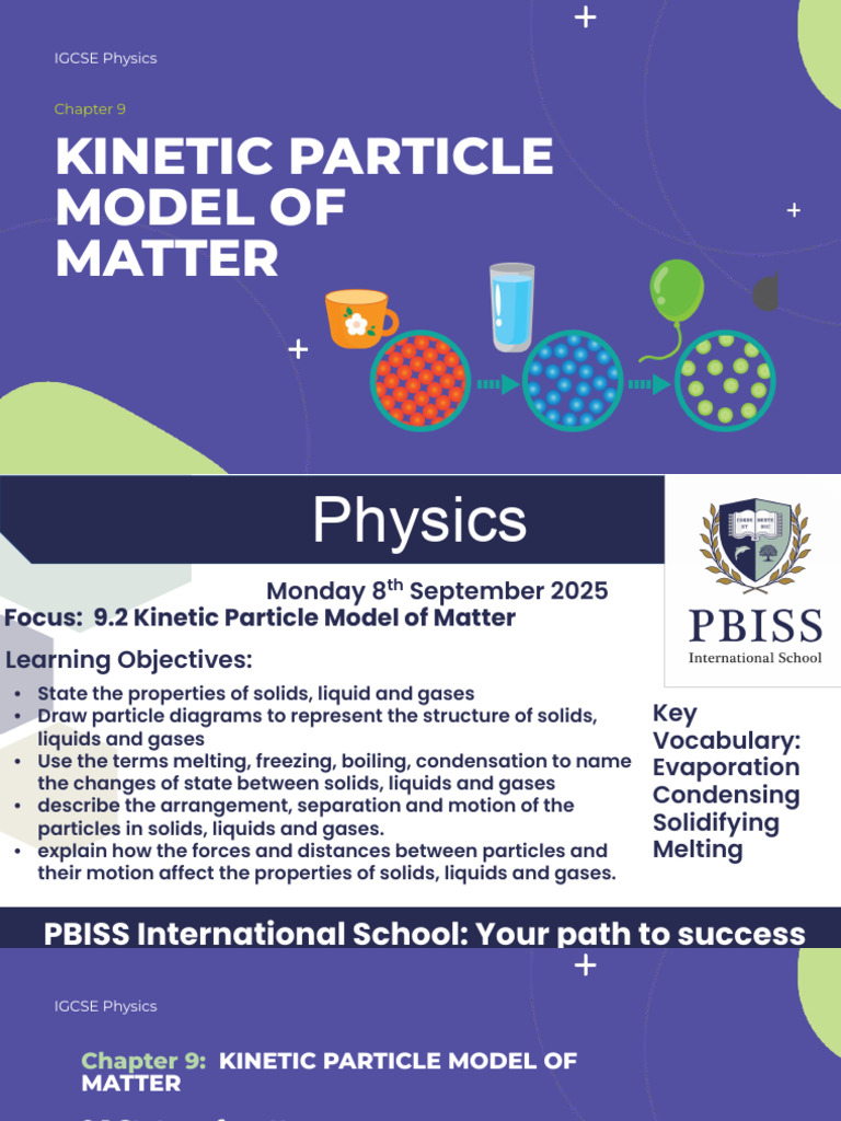 Kinetic Particle Model of Matter Explained | PDF | Gases | Brownian Motion