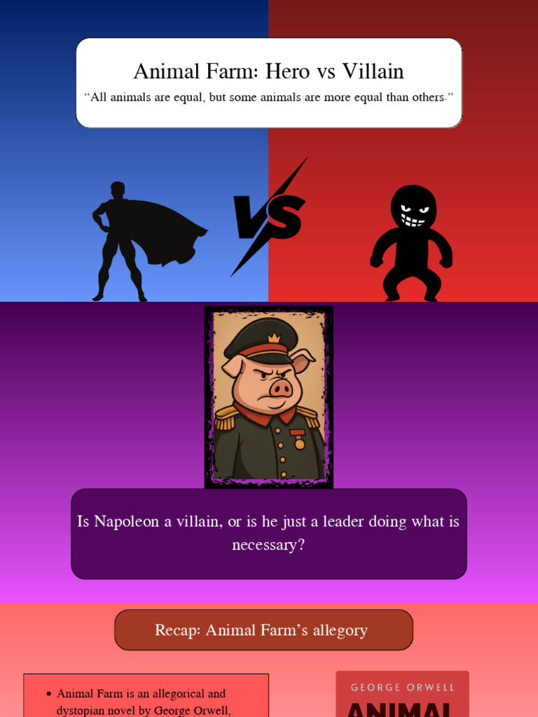 Animal Farm Hero Vs Villain Slides | PDF