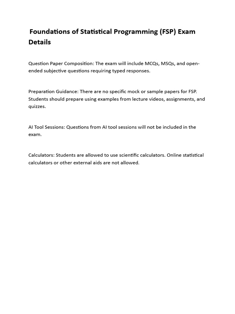FSP Exam Structure and Preparation Guide | PDF