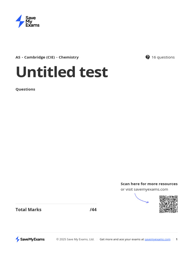 As Level Test Ivan | PDF | Ion | Electron Configuration