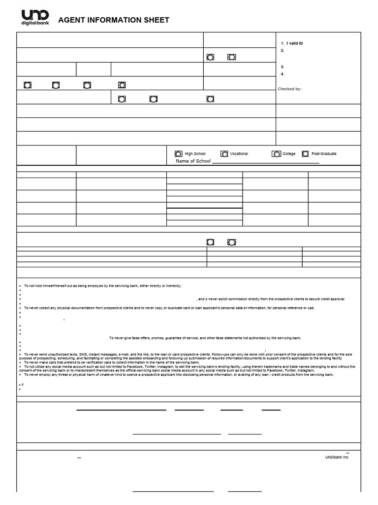 Agent Information and Ethics Compliance Form | PDF | Banks | Information