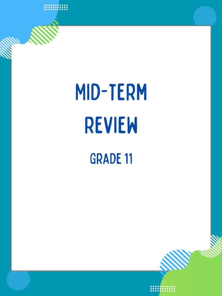 Mid-Term Exam Review G11 | PDF