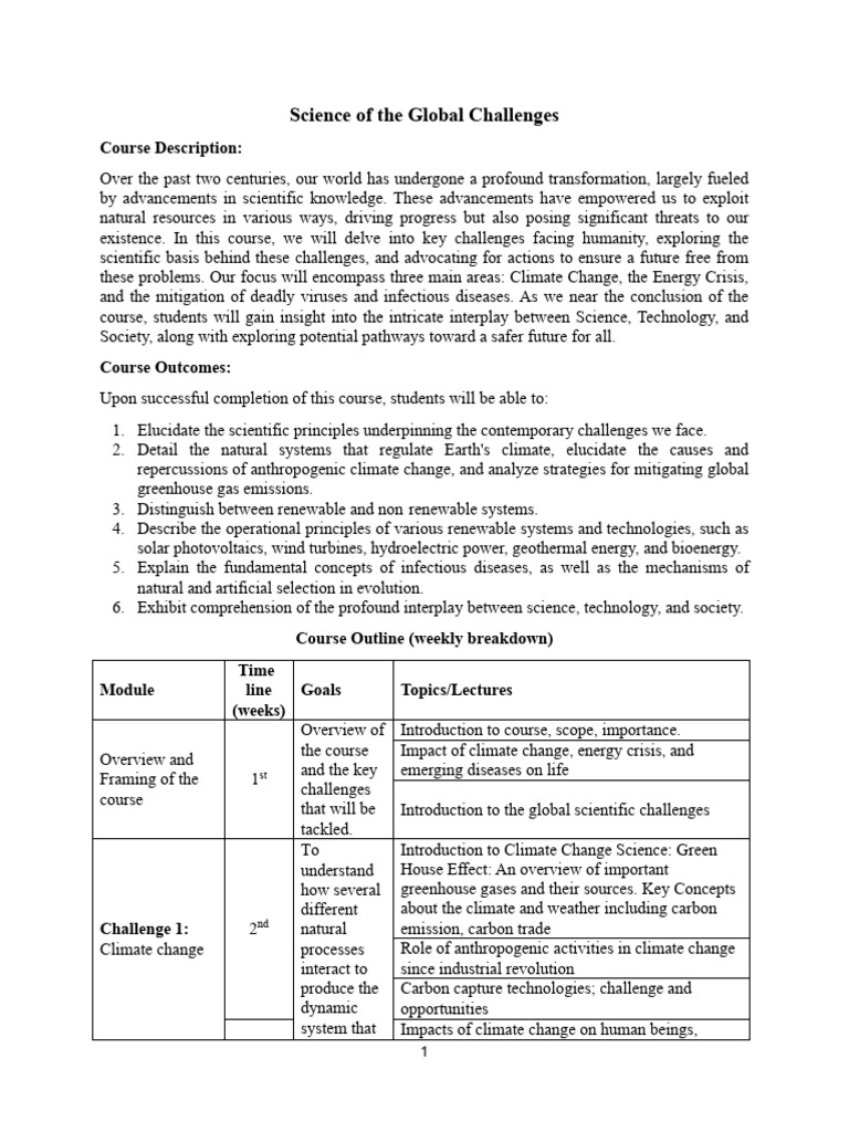 Global Challenges: Science & Solutions | PDF | Climate Change | Climate