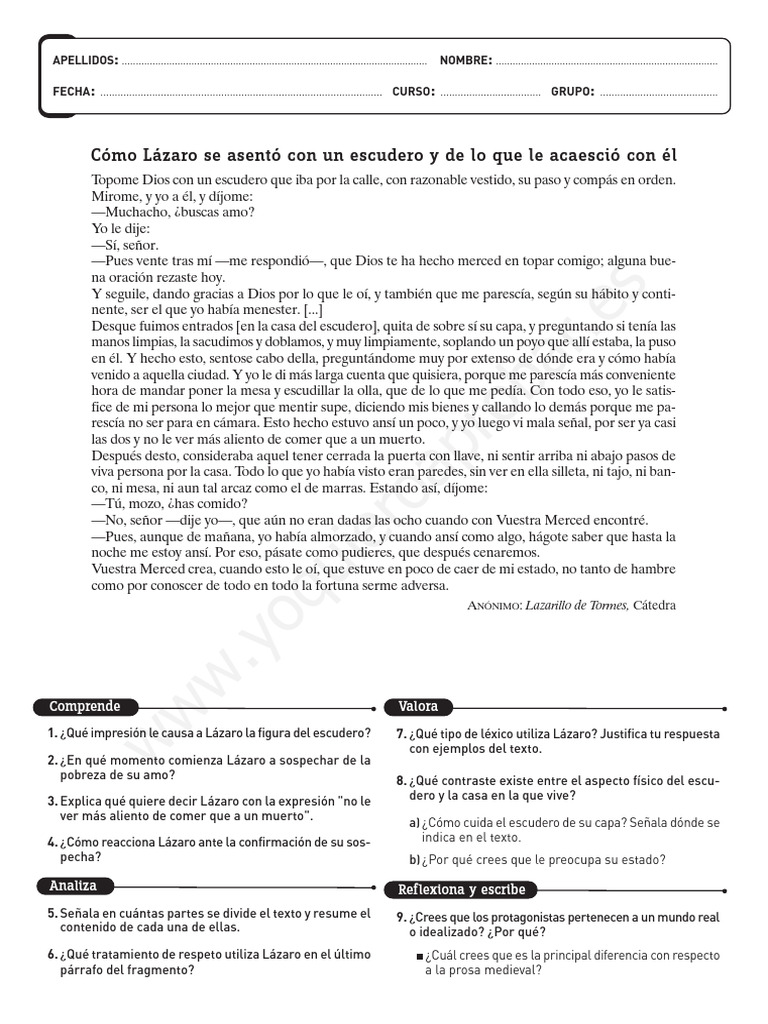 Lazarillo de Tormes | PDF